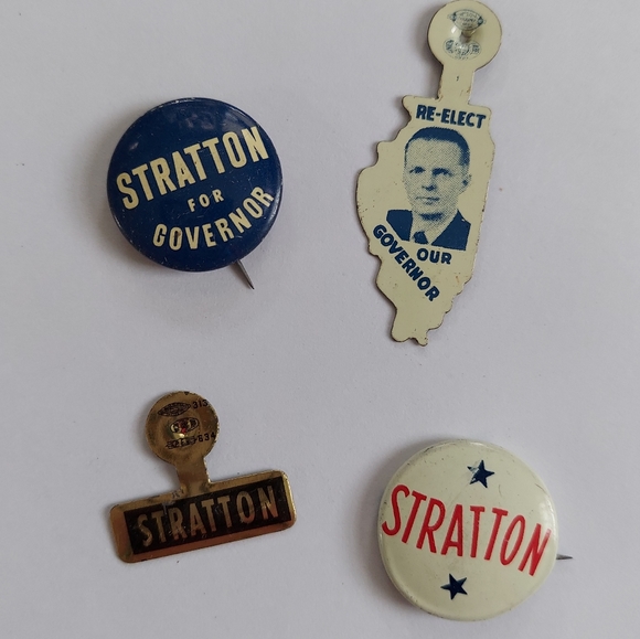 Vintage | Jewelry | Vintage Pinback Litho Tin Tab Buttons 5s Illinois ...